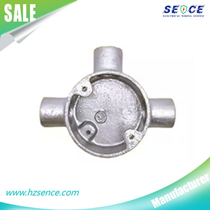 Malleable Iron Tee 3 Way Circular Junction Box - Hangzhou Sence ...
